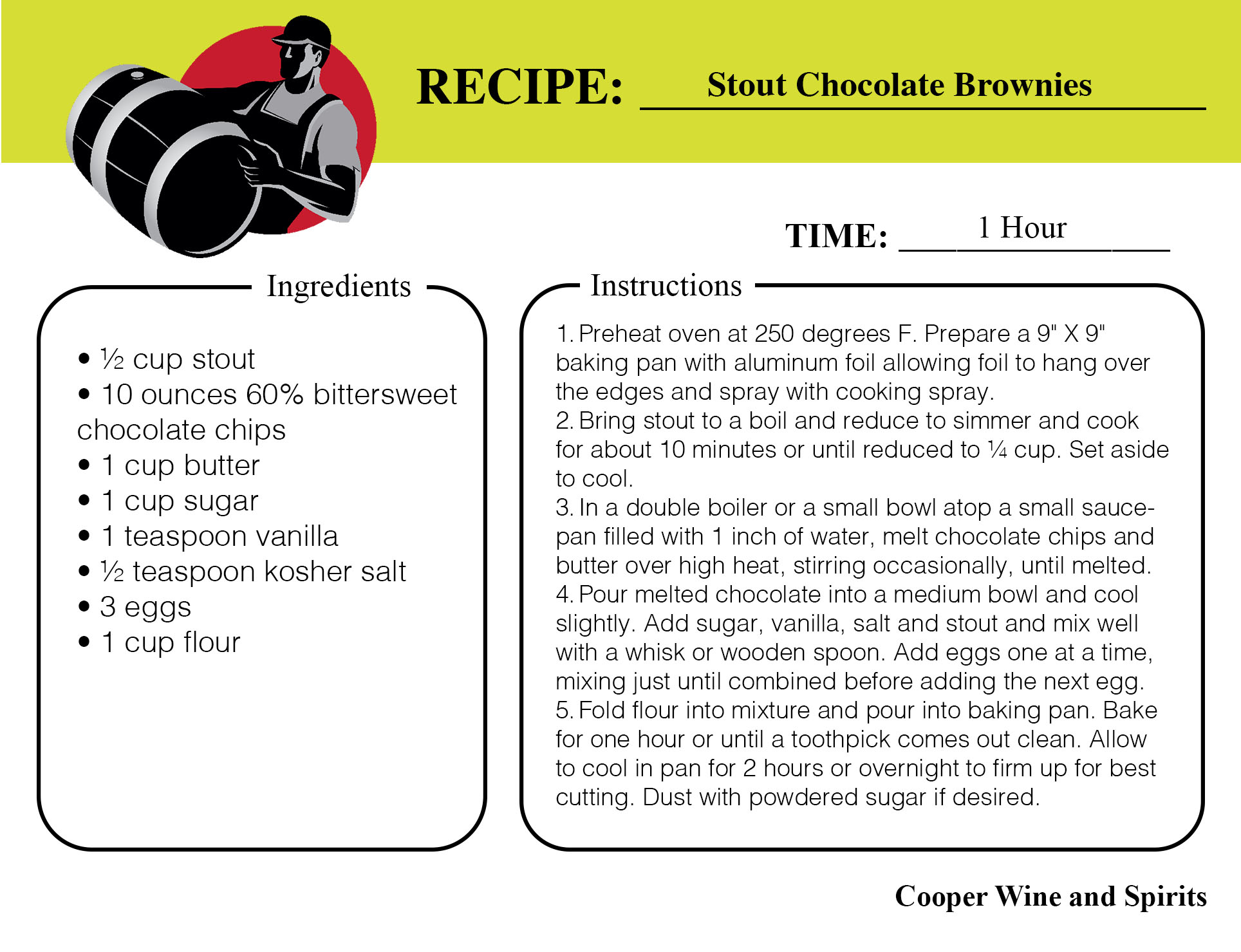 Stout Chocolate Brownies Recipe – Cooper Wine & Spirits